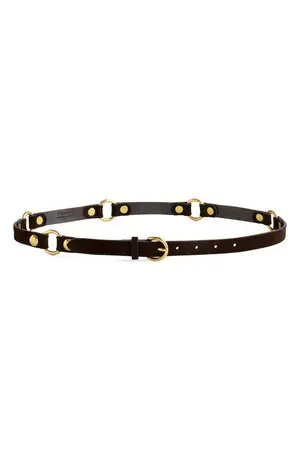 Madewell O-ring Studded Suede Belt - Dark Carob