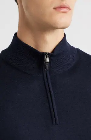 Canali Quarter Zip Wool Blend Sweater