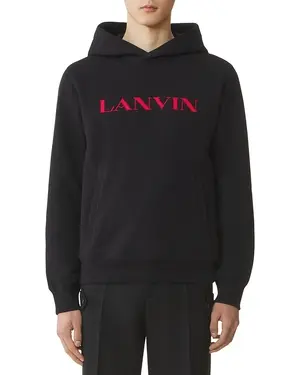 LANVIN Embroidered Cotton Hoodie - Black