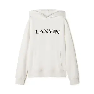 LANVIN Embroidered Cotton Hoodie White.