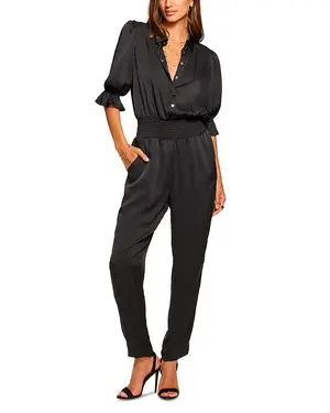 Ramy Brook Dina Smocked Jumpsuit - Black