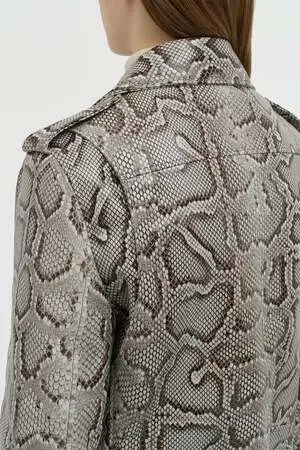 Gabriela Hearst Anton Biker Jacket In Inversa™ Snakeskin