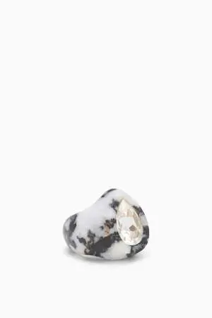 Ulla Johnson Crystal Pear Signet Ring