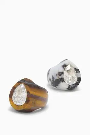 Ulla Johnson Crystal Pear Signet Ring