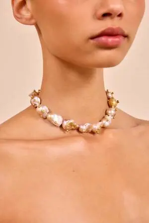 Ulla Johnson Baroque Pearl Choker - Pink Pearl