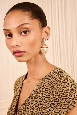 Ulla Johnson Embellished Shell Drop Earrings