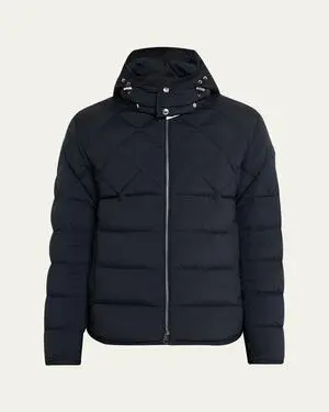 Moncler Cecaud Hooded Short Down Jacket - Navy