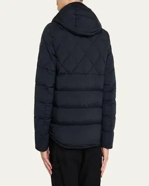 Moncler Cecaud Hooded Short Down Jacket - Navy