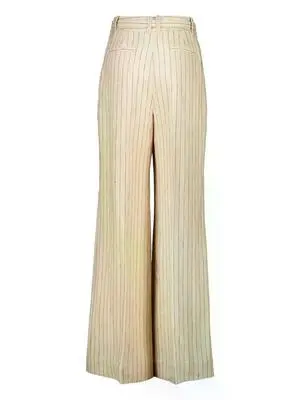 Zimmermann Pinstriped Belted Trousers - Neutrals