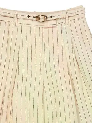 Zimmermann Pinstriped Belted Trousers - Neutrals