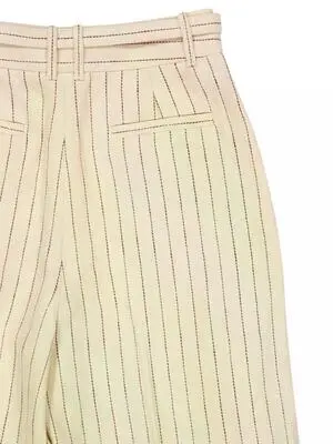 Zimmermann Pinstriped Belted Trousers - Neutrals