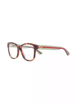 Gucci Web Arm Tortoiseshell Glasses