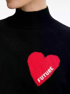 From Future Heart-motif Roll-neck Sweater - Black