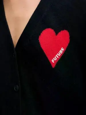 From Future Heart-motif Buttoned Cardigan