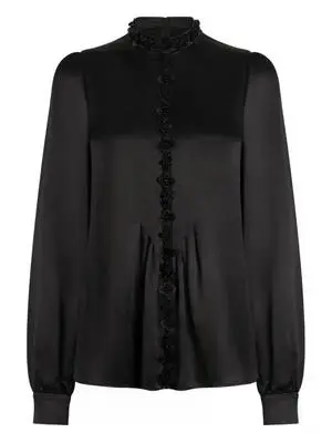Dolce & Gabbana Silk Satin Blouse - Black