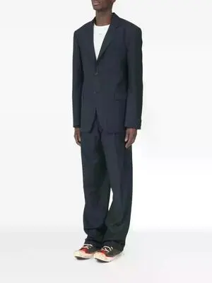 MAISON MARGIELA Pinstripe Wool Blazer - Blue