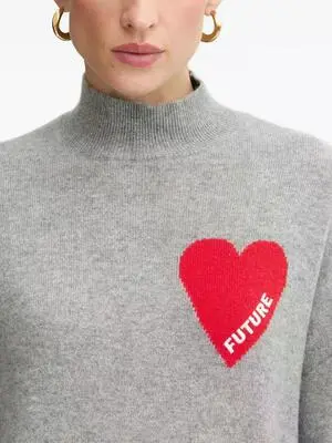 From Future Heart-motif High Neck Sweater - Grey