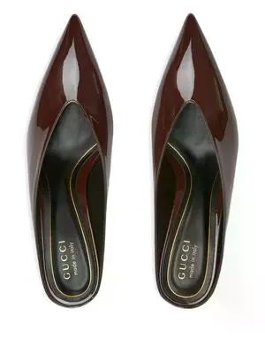 Gucci 55mm Patent Leather Heeled Mules