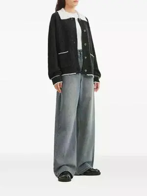 TOUT A COUP Collared Patch-pockets Cardigan - Grey