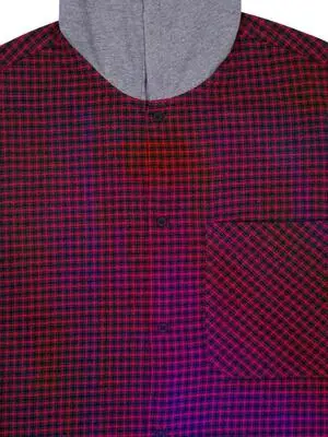 Balenciaga Hooded Check Shirt Jacket