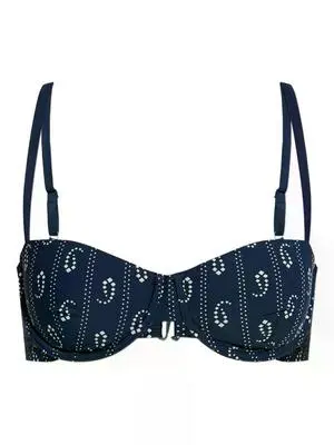 Tory Burch Printed Bikini Top - Blue