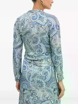 MARCIANO Paisley Print Tie Blouse