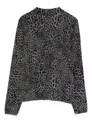 Dkny Logo-patch Leopard-pattern Cardigan