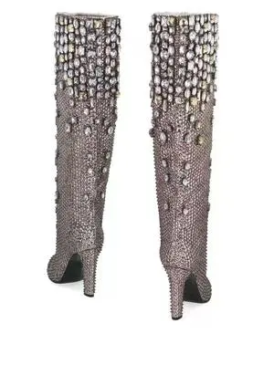 Alberta Ferretti Rhinestone-appliqué Knee-high Boots