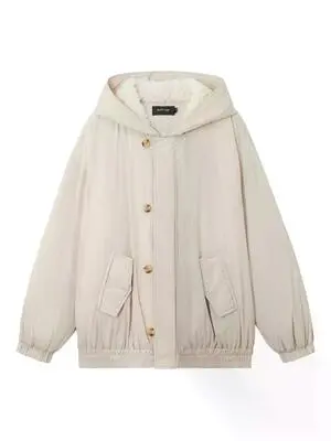 TOUT A COUP Hooded Button-fastening Jacket - Neutrals