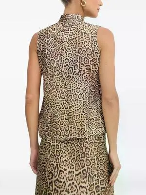 MARCIANO Leopard-print Blouse With Bow