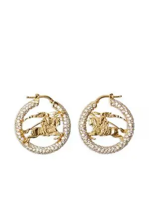 Burberry Equestrian Knight Hoop Earrings - Yellow