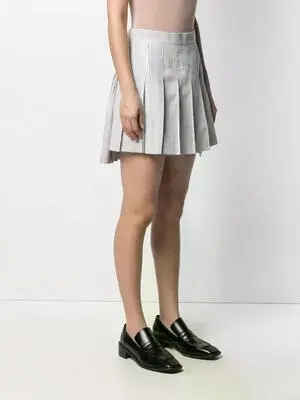 Thom Browne Pinstriped Pleated Mini Skirt - Grey