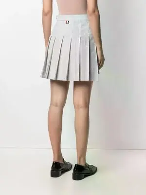 Thom Browne Pinstriped Pleated Mini Skirt - Grey