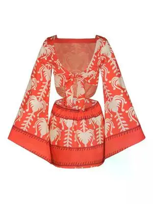 Johanna Ortiz Words Of Wisdom Printed Dress - Red