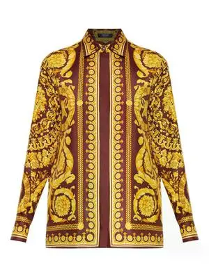 Versace Floral-print Silk Blouse