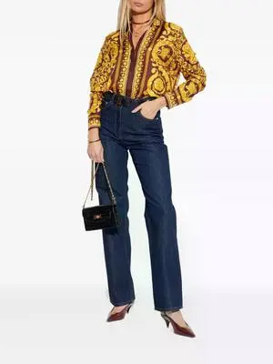 Versace Floral-print Silk Blouse