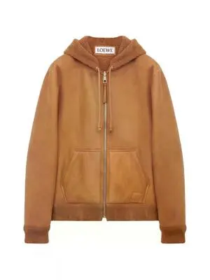 Loewe Hooded Reversible Leather Jacket - Neutrals