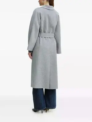 Luisa Spagnoli Belted Knee-length Coat - Grey