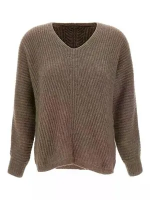 Hemisphere V-neck Long Sleeve Pullover Sweater