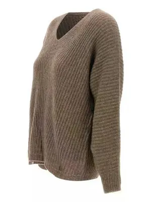 Hemisphere V-neck Long Sleeve Pullover Sweater