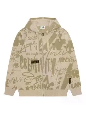 AAPE BY *A BATHING APE Graphic Print Zip-up Hoodie