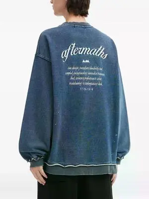 AFTERMATHS Logo-embroidered Sweatshirt - Blue