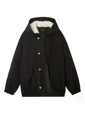 TOUT A COUP Button-fastening Hooded Jacket - Black