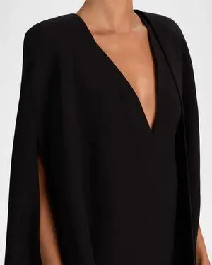 Alice + Olivia Nova Cape Jumpsuit - Black