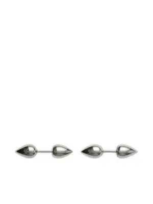 Burberry Spear-shaped Stud Earrings - Silver