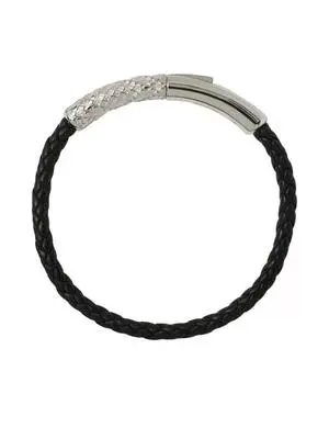 Burberry Braided Leather Bracelet - Black
