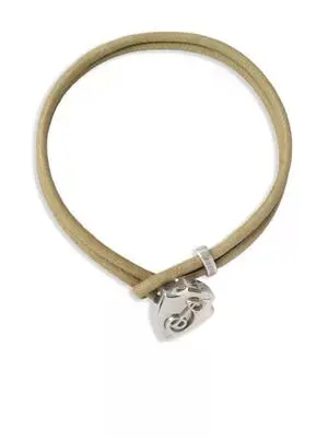 Burberry Leather B-shield Bracelet - Silver
