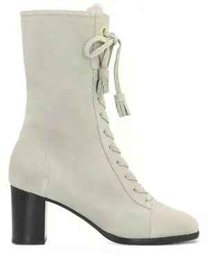 Alberta Ferretti Tassel-detail Lace-up Boots - Grey