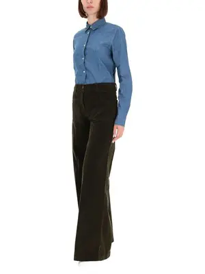 Aspesi Wide Leg Velvet Trousers