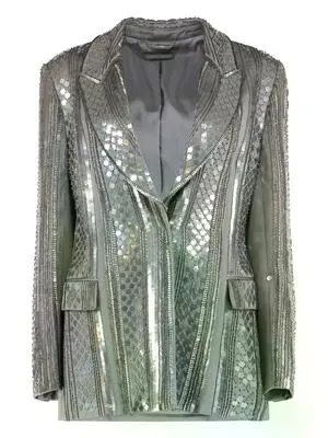 Alberta Ferretti Sequin-embellished Blazer - Silver